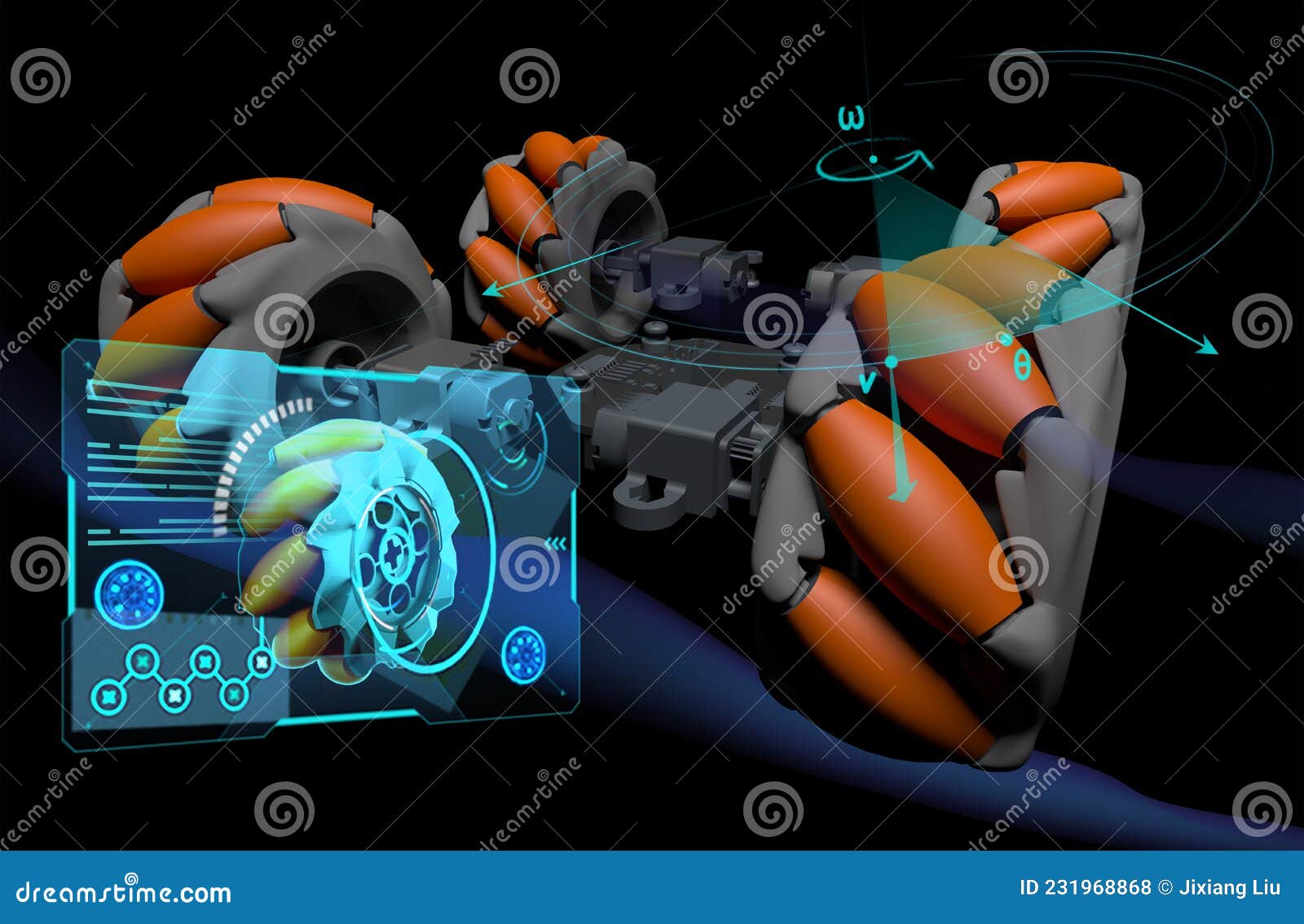 Ilon wheel, Mecanum wheel stock illustration. Illustration of ...