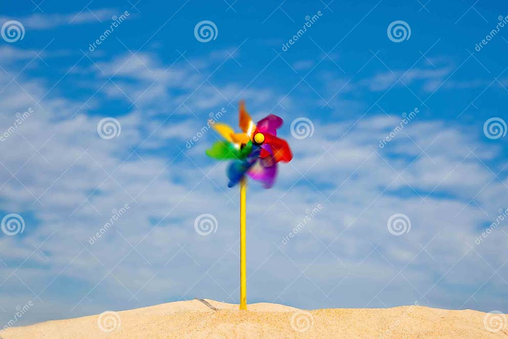 Toy Wind Propeller on the Sand Stock Photo - Image of children, nature ...