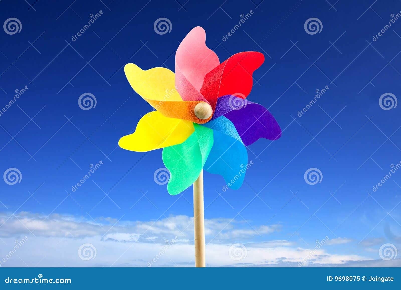 Toy Windmill Against Blue Sky Stock Image - Image of violet, holiday ...