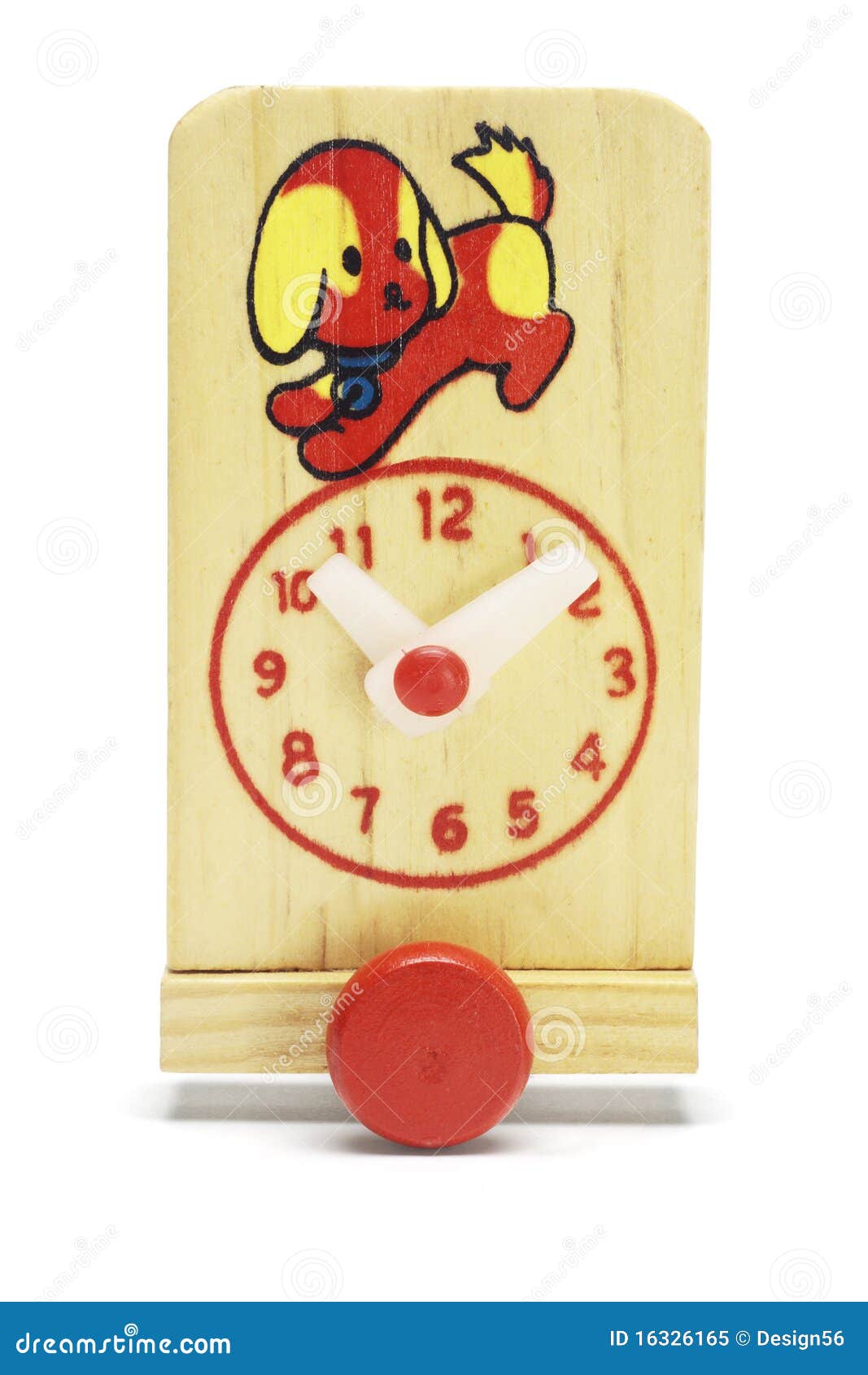 Toy Wooden Adjustable Clock on Wheels Stock Image - Image of isolated ...