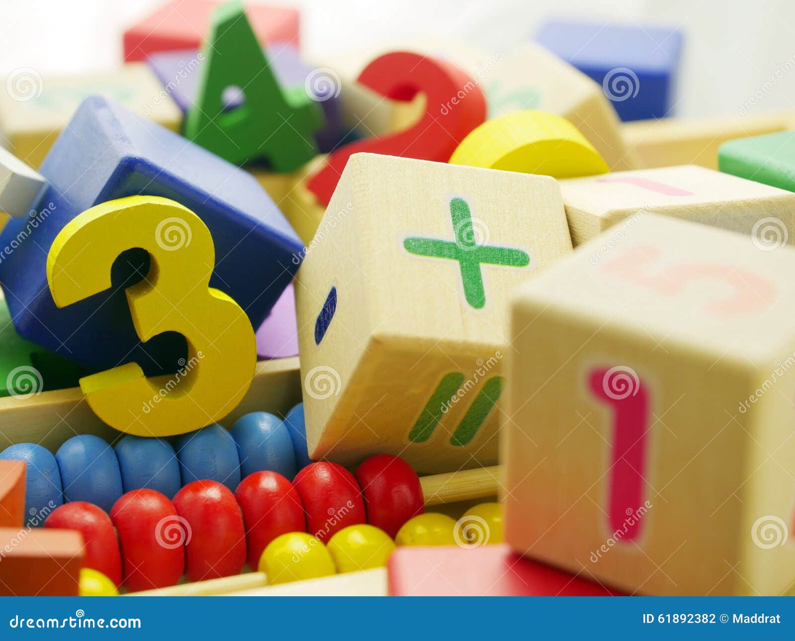 Toy wooden numbers stock photo. Image of calculate, color - 61892382