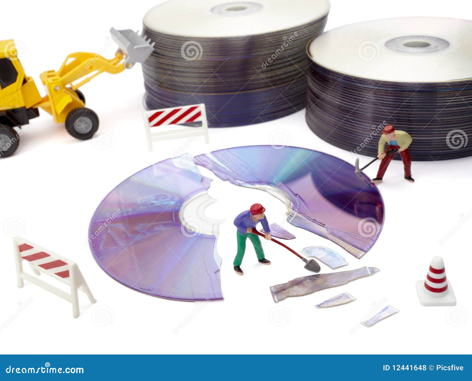 Toy Workers Repairing Computer Stock Photo - Image of error, data: 12441648