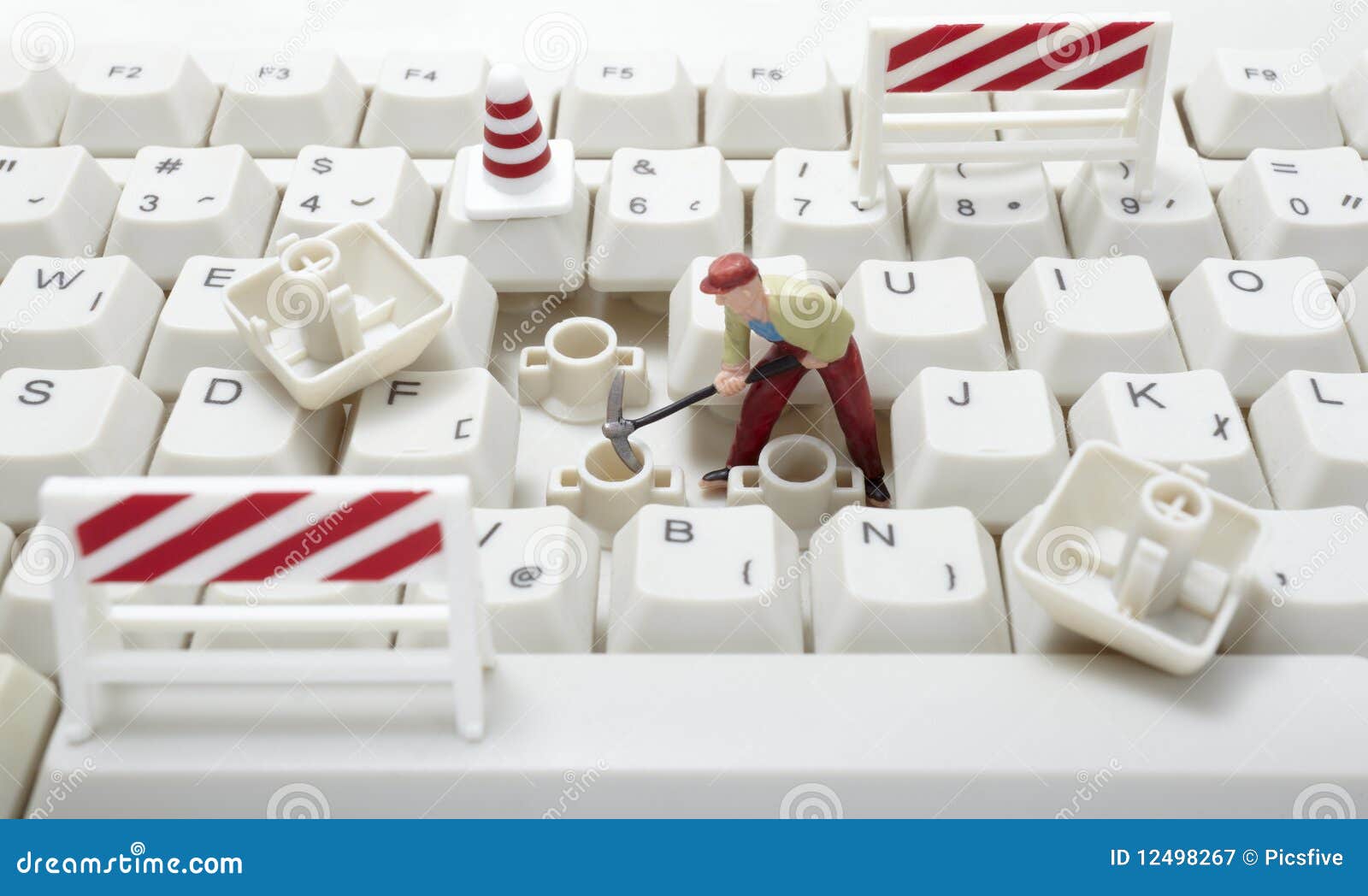 Toy Workers Repairing Computer Keyboard Stock Image - Image of industry ...