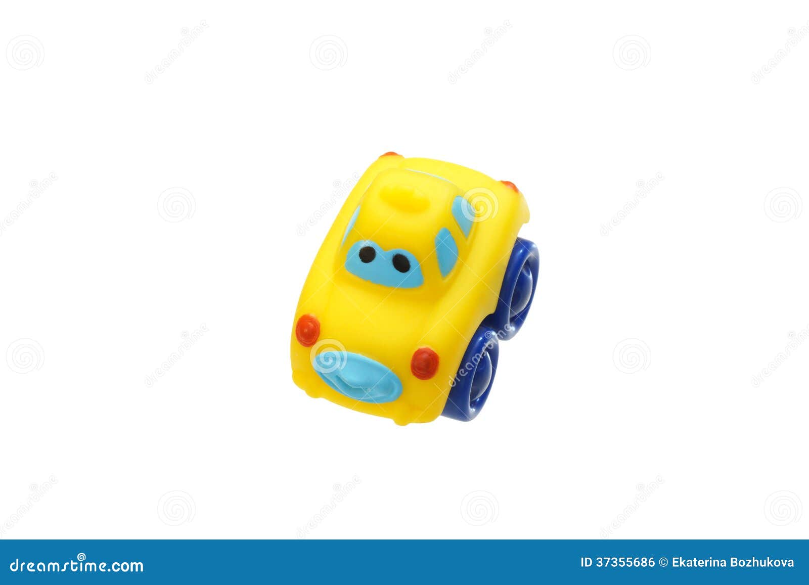 Toy yellow car. Front view stock photo. Image of playful - 37355686