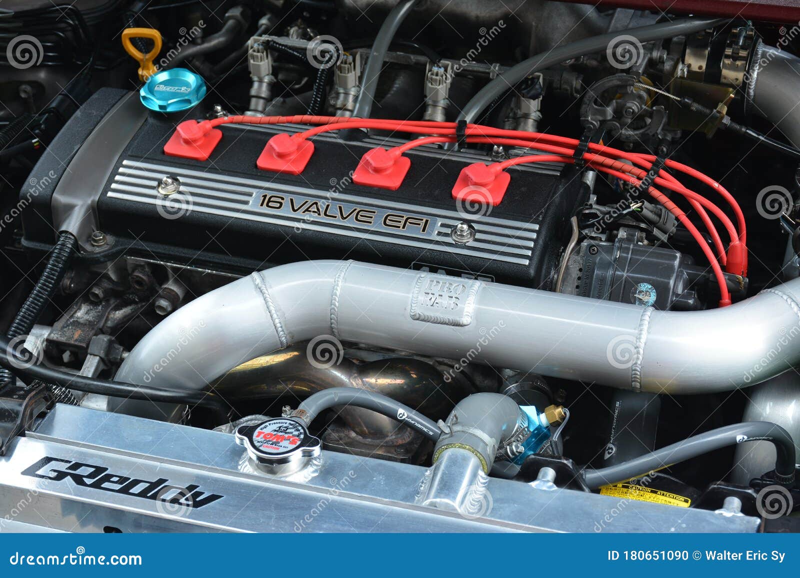 Engine, Motor Lada Prior. Open The Hood. Engine Compartment Editorial ...