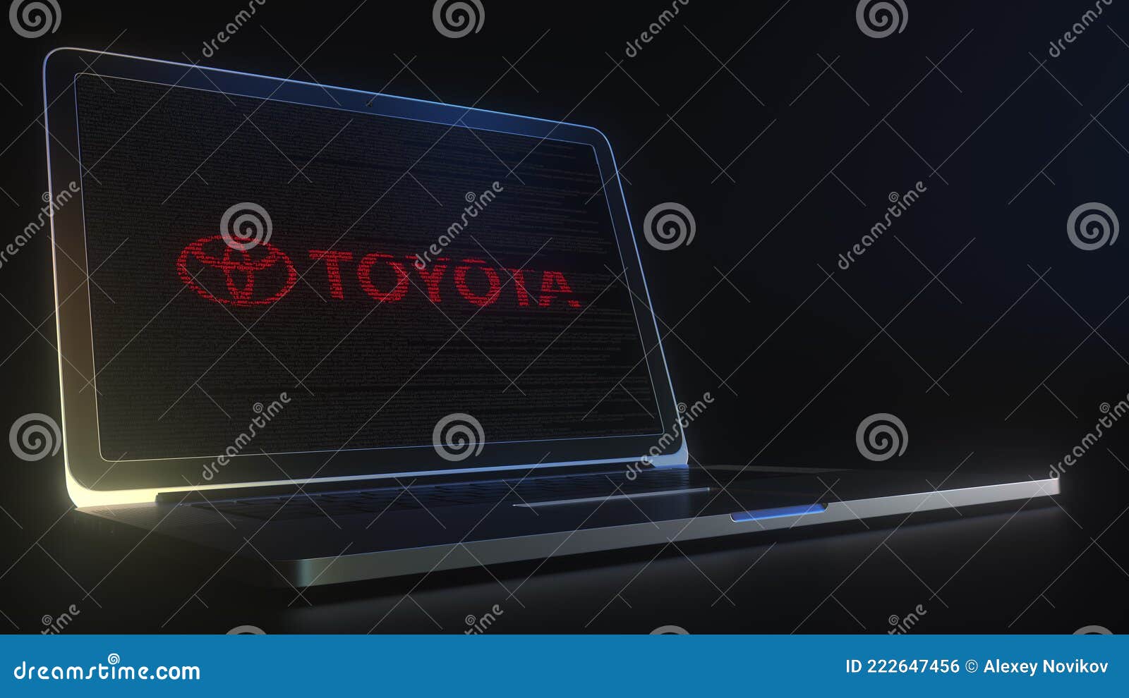TOYOTA Logo Made with Computer Code on the Laptop Screen. Editorial ...