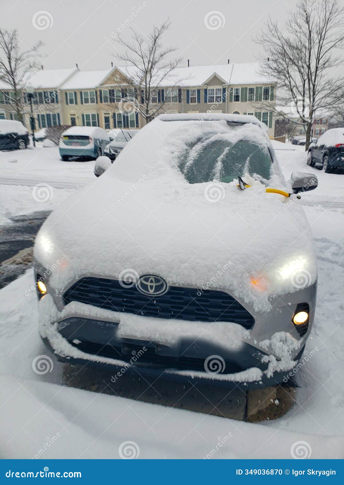 Toyota RAV4 Car Under a Thick Layer of Snow after a Snowfall and ...