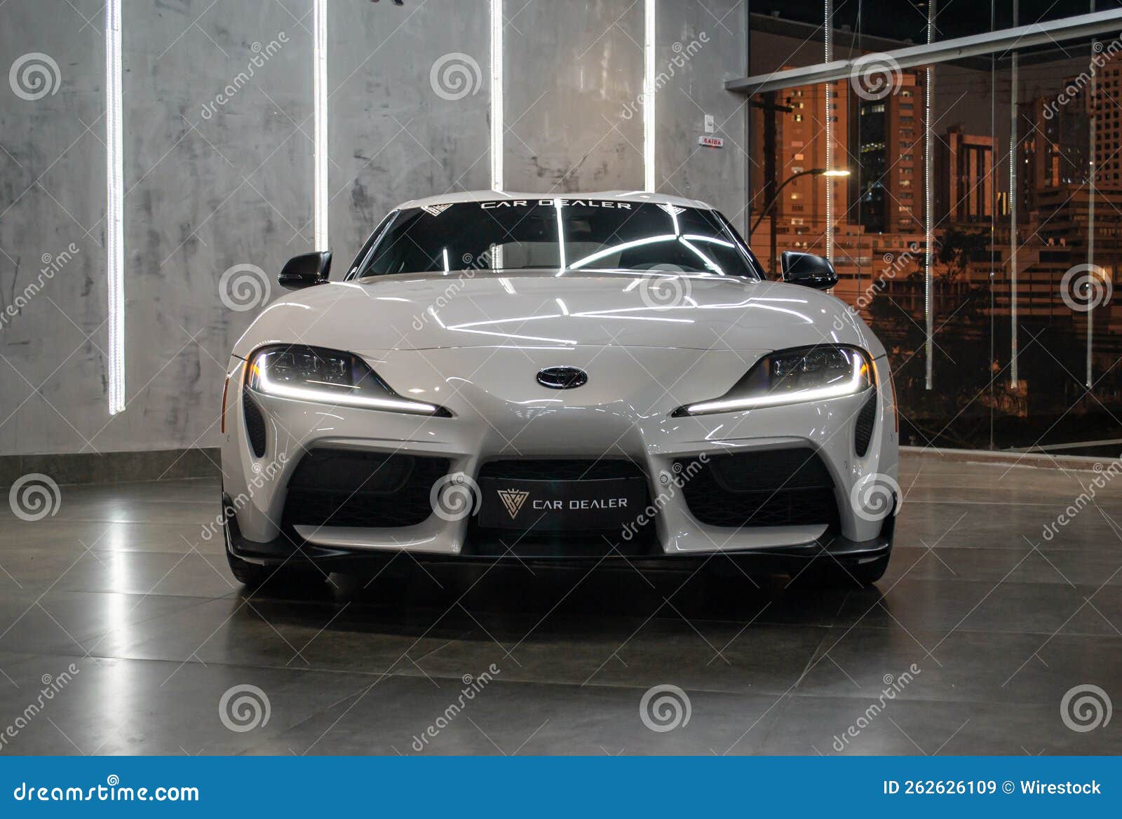 Toyota Supra A90 MKV Front View in Showroom Editorial Stock Image ...