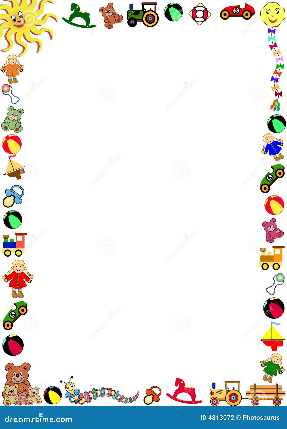 Toys Border Vector Illustration | CartoonDealer.com #4813072