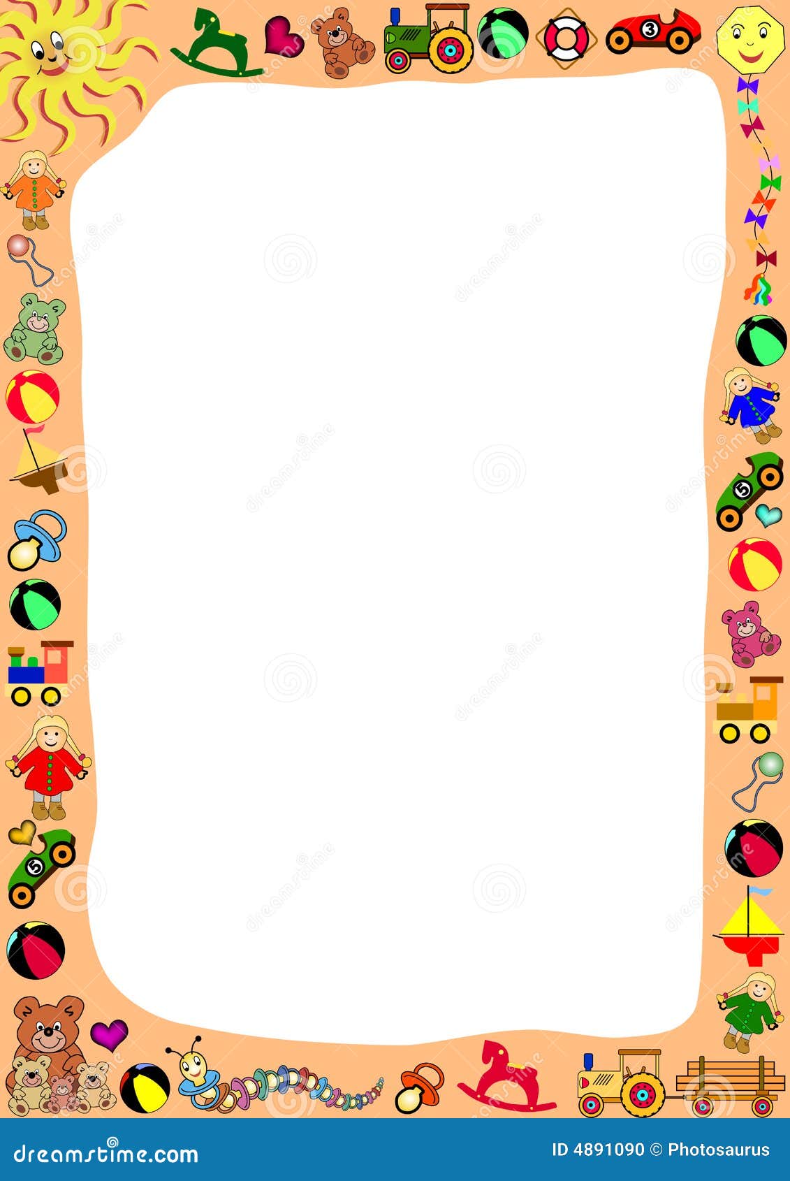 Toys border stock vector. Illustration of copy, decor - 4891090