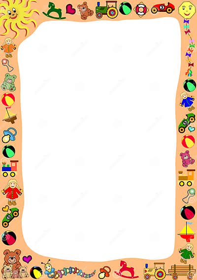 Toys border stock vector. Illustration of copy, decor - 4891090