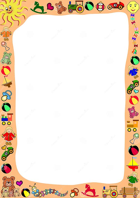 Toys border stock vector. Illustration of copy, decor - 4891090