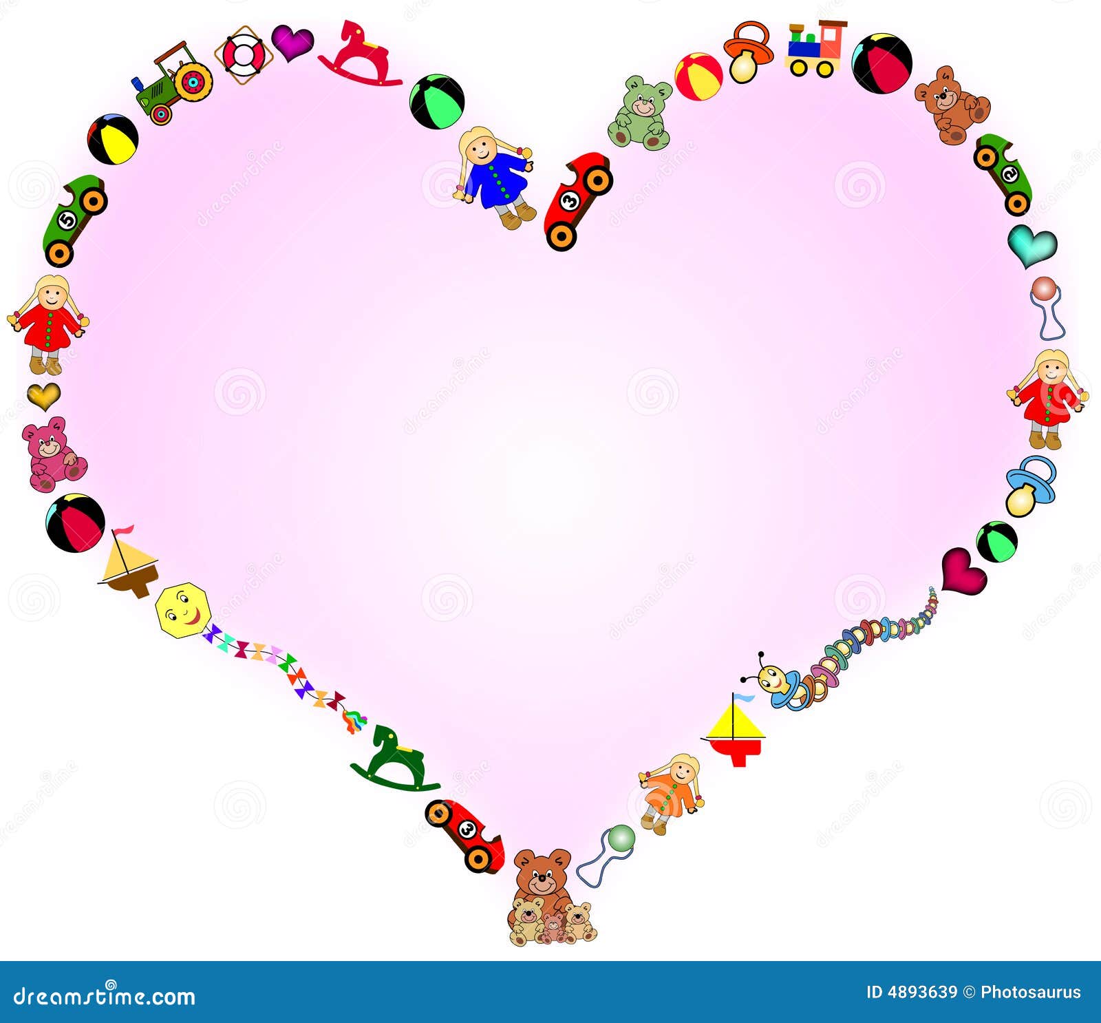 Toys border stock vector. Illustration of blue, balloon - 4893639