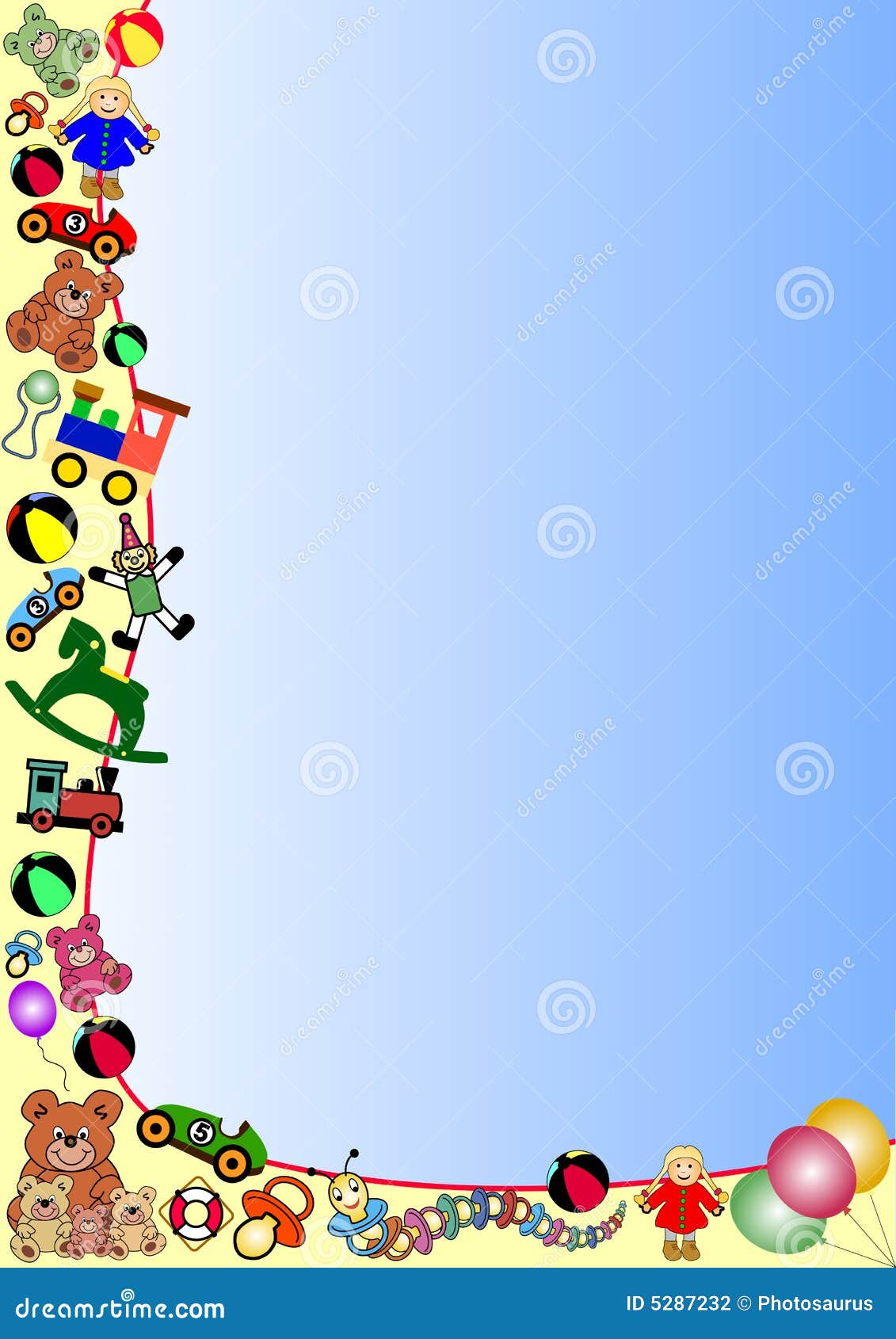 Toys Border Vector Illustration | CartoonDealer.com #4813072