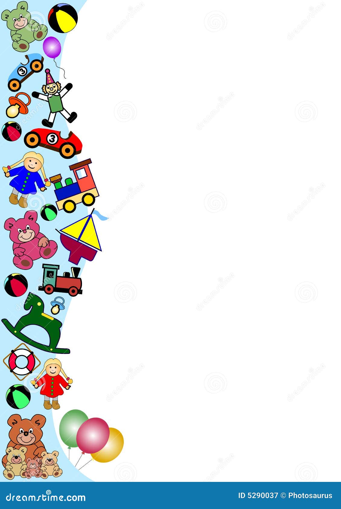 Toys border stock vector. Illustration of border, celebrate - 5290037