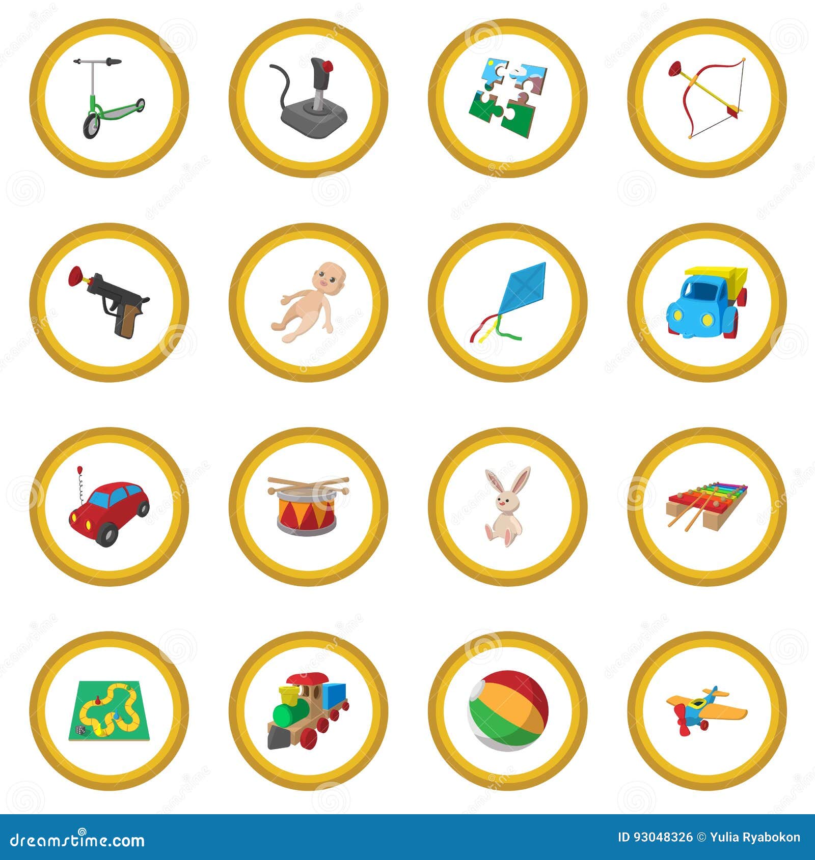 Toys cartoon icon circle stock vector. Illustration of play - 93048326