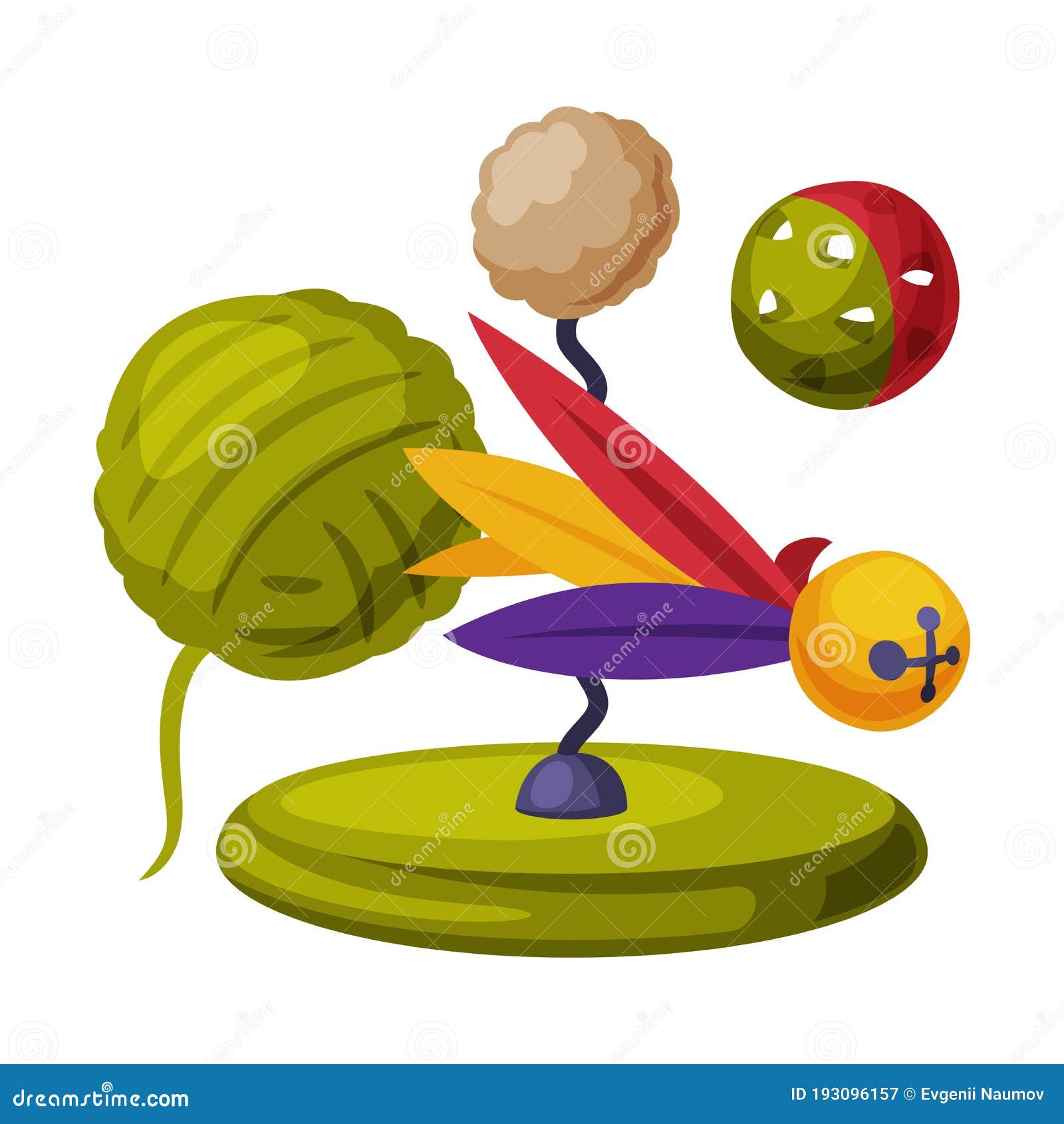 Toys for Cats Set, Pet Stuff Objects Cartoon Style Vector Illustration ...