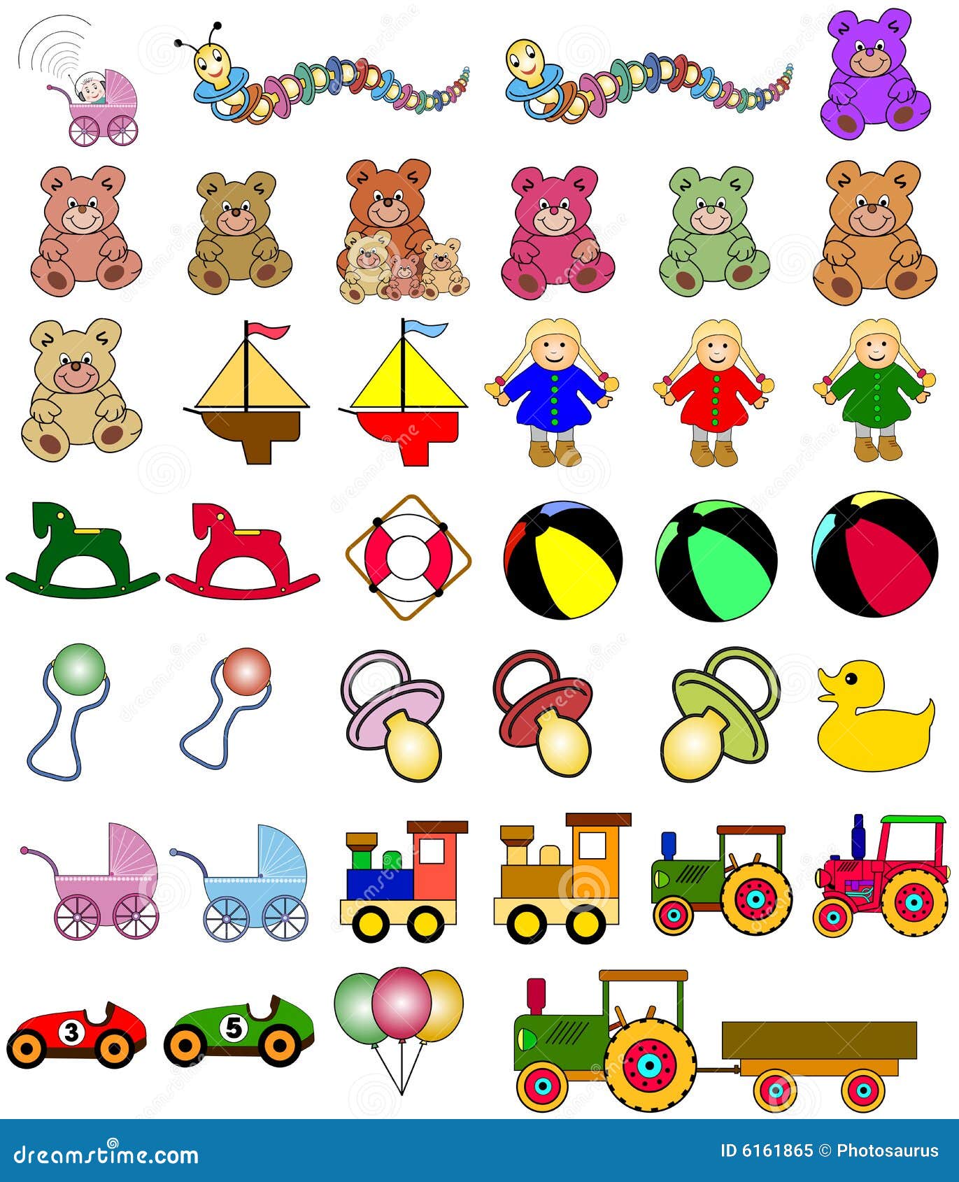 Toys collection stock vector. Illustration of babytoys - 6161865