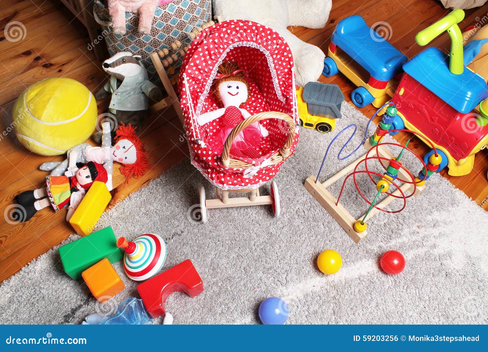 Toys on the Floor in Children S Room Stock Photo - Image of childhood ...
