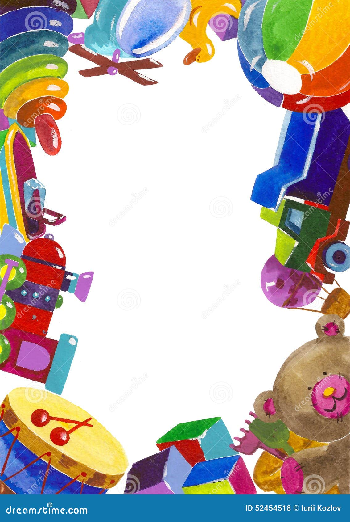 Toys frame stock illustration. Illustration of playroom - 52454518