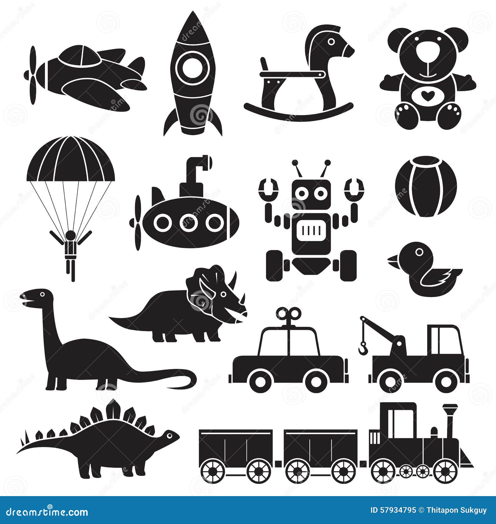 Toys icon stock vector. Illustration of toys, vector - 57934795