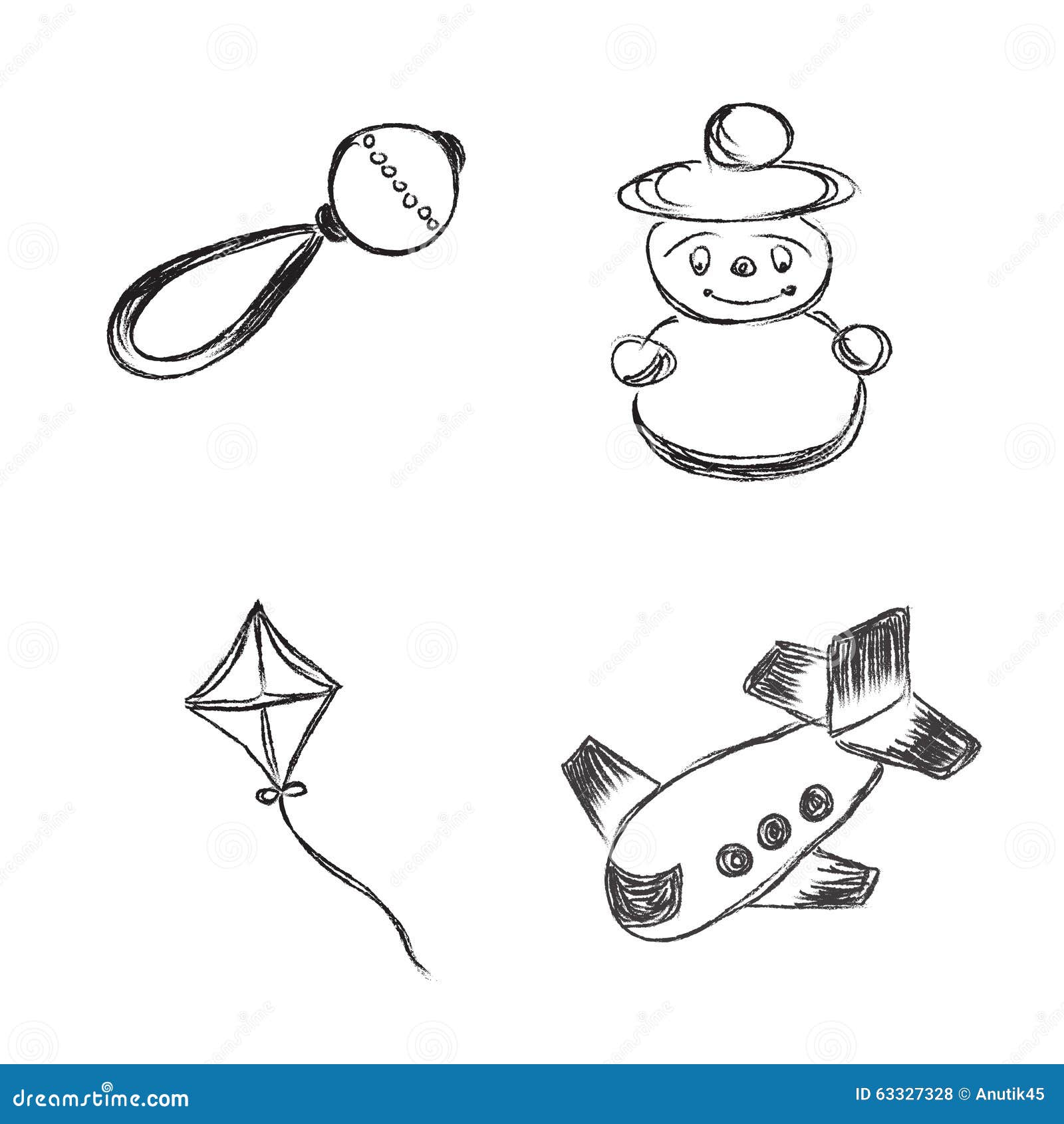 Toys, Icons, Sketch, Vector, Illustration Stock Vector - Illustration ...