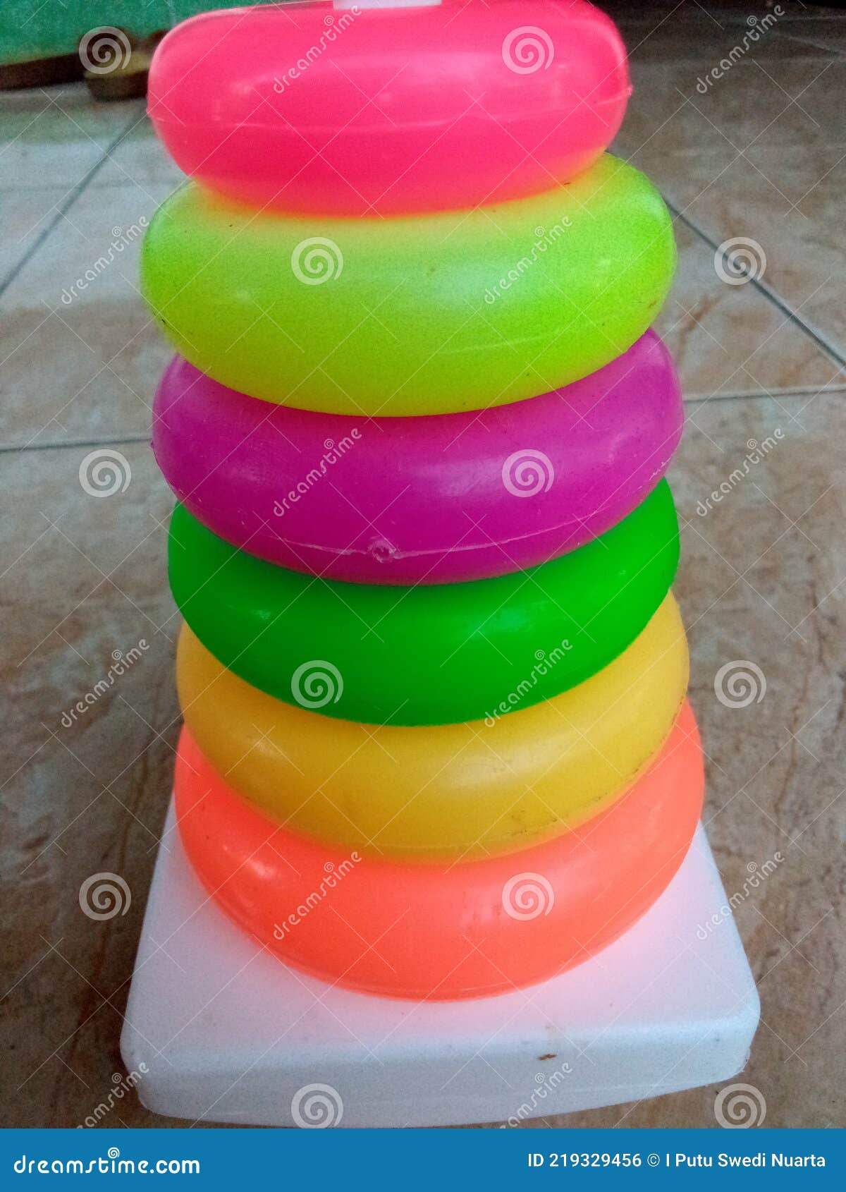 The Toys for Kids Full of Color Stack Ring Stock Photo - Image of pink ...
