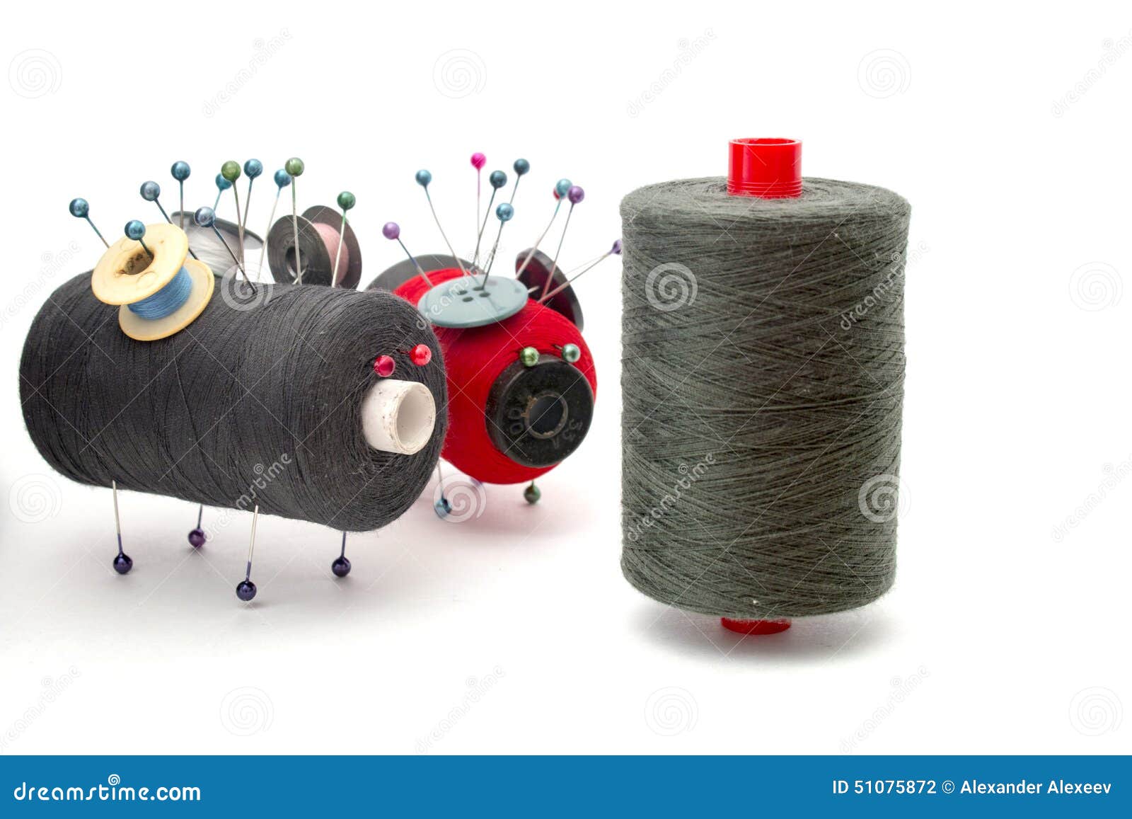 Toys Made of Threads with Each Other Over White Stock Photo - Image of ...