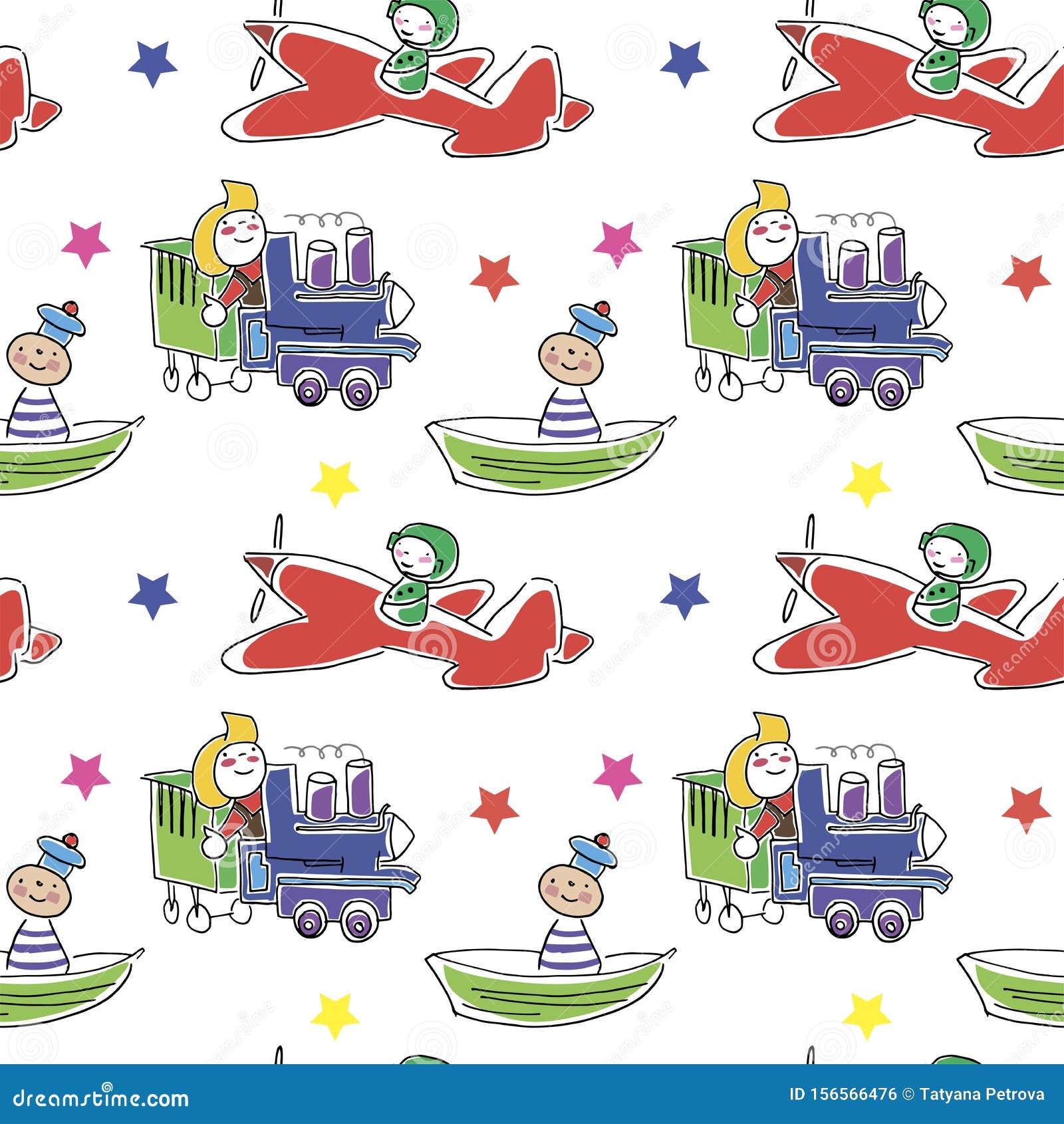 Toys Pattern. Seamless Background Drawn by Hands Doodle Toys. Cute ...