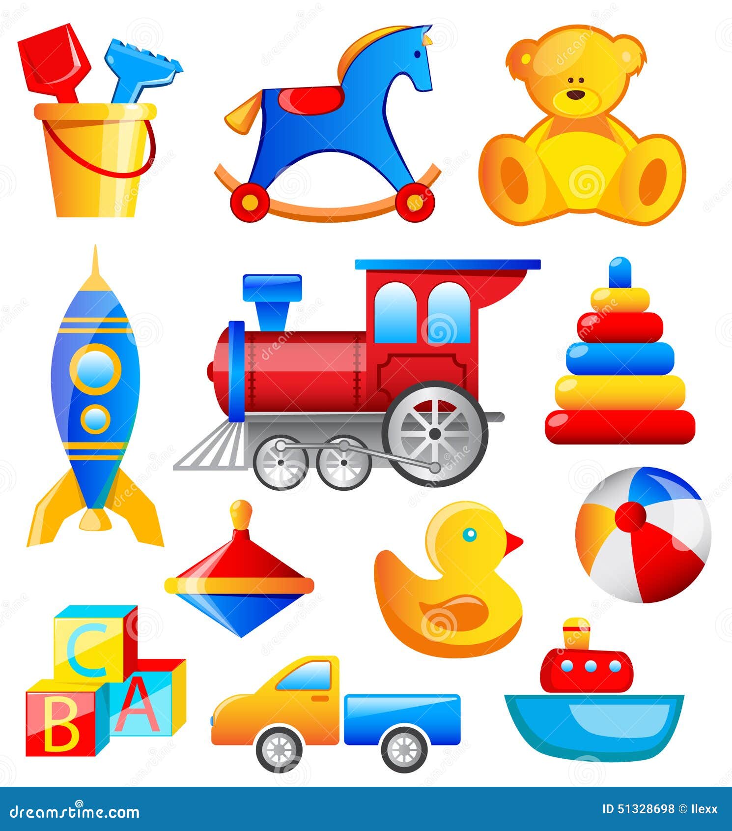 Toys set stock illustration. Illustration of cartoon - 51328698