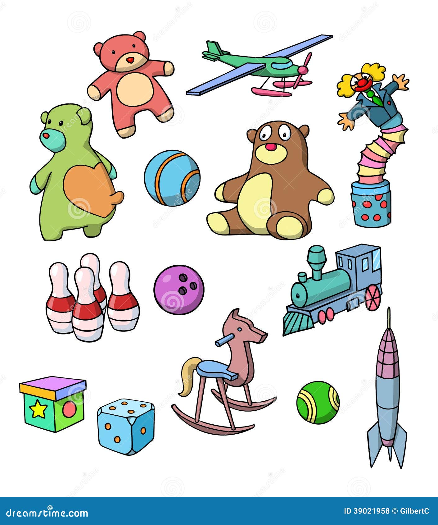 Toys stock vector. Illustration of cube, pins, horse - 39021958