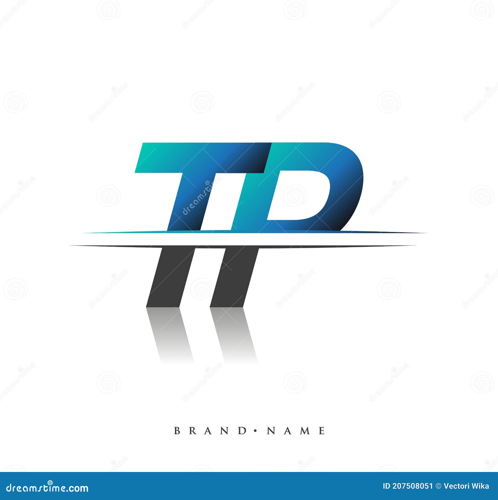 TP Initial Logo Company Name Colored Black and Blue, Simple and Modern ...
