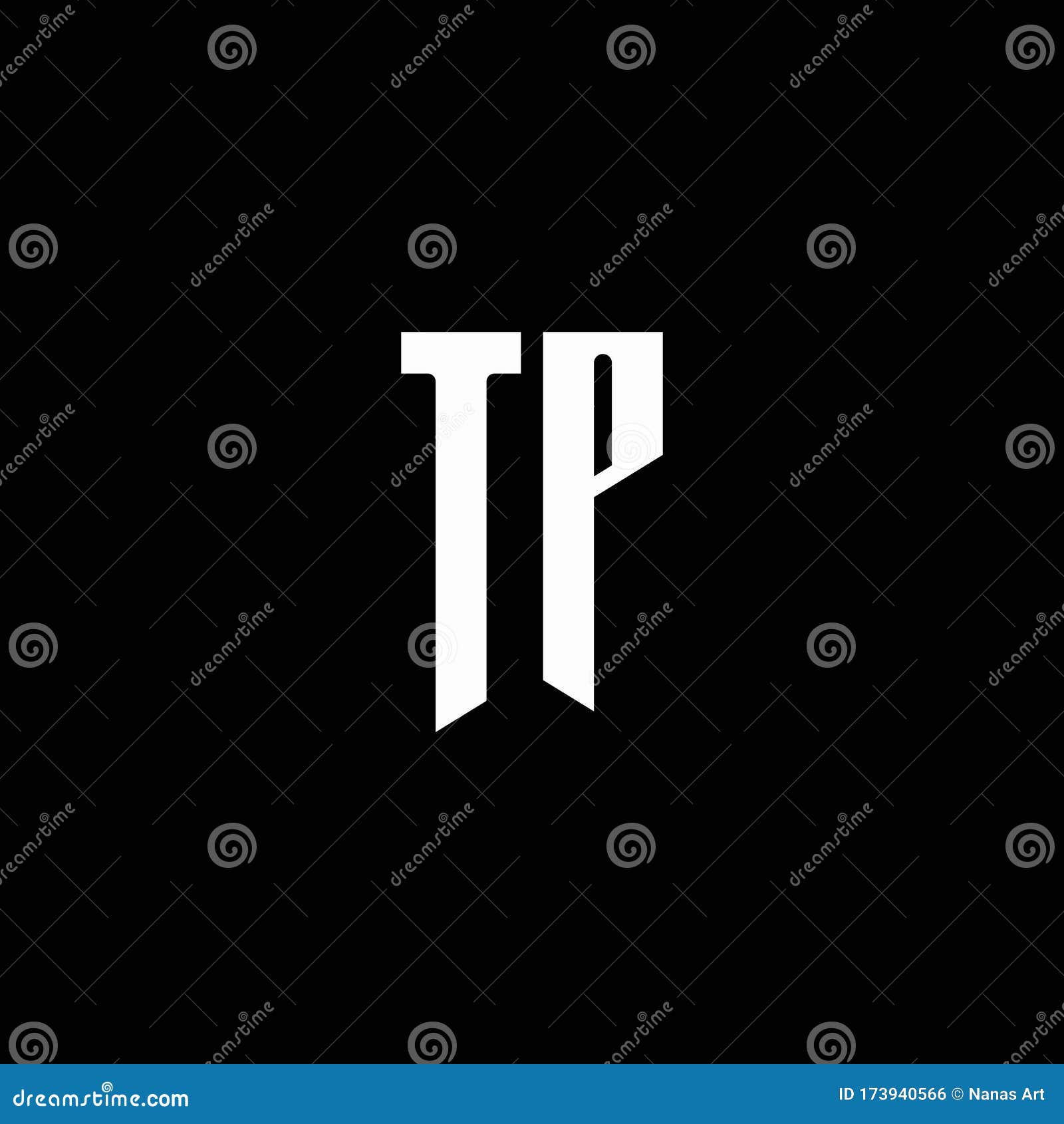 TP Logo Monogram with Emblem Style Isolated on Black Background Stock ...