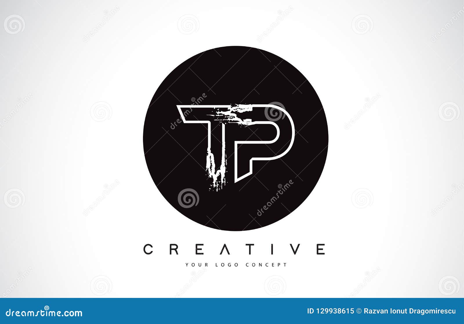 TP Moderne Leter Logo Design Met Zwart-wit Monogram Creeer Vector ...