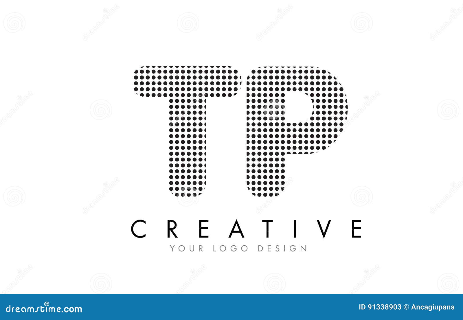 TP T P Letter Logo with Black Dots and Trails. Stock Vector ...