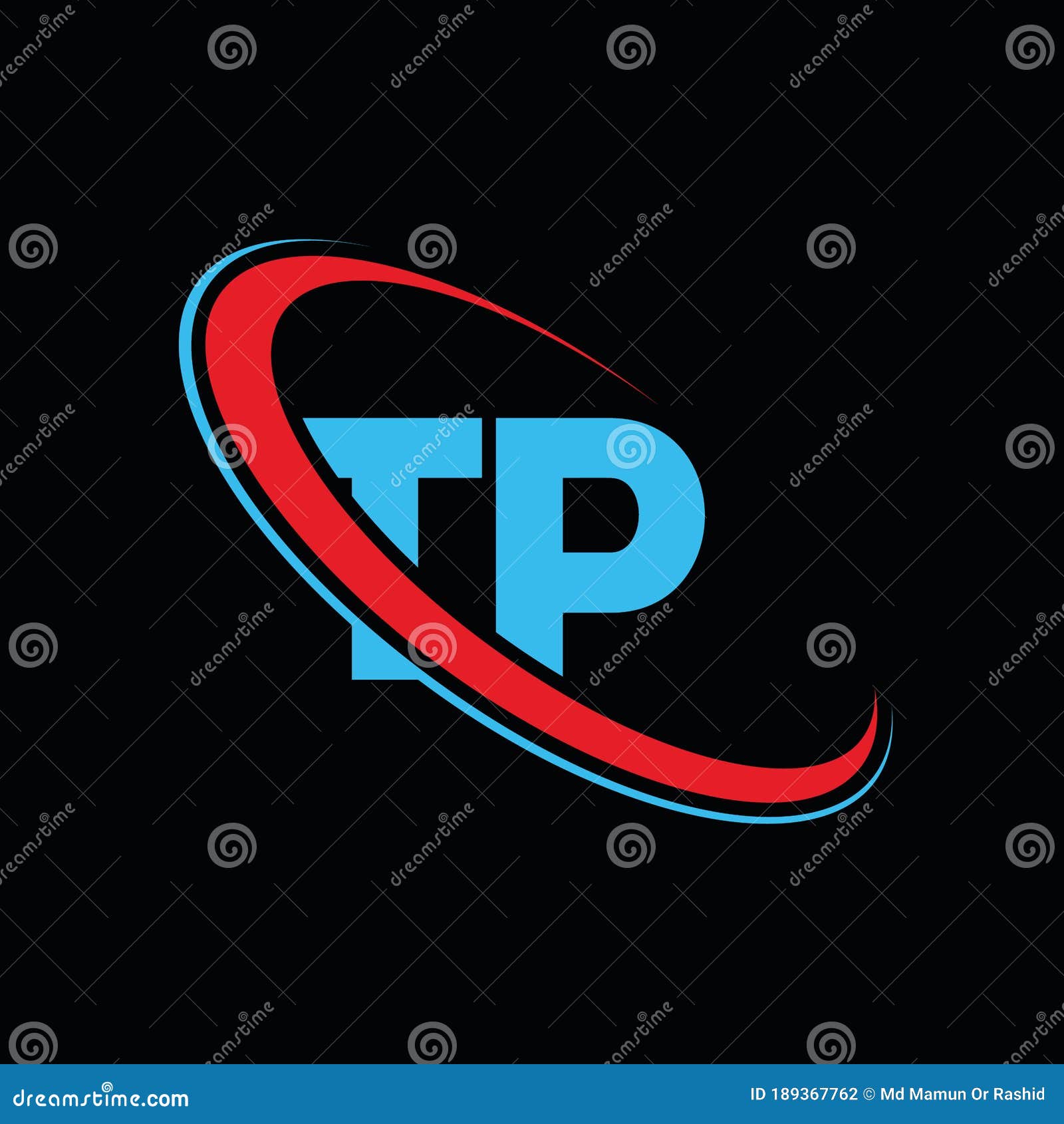 TP T P Letter Logo Design. Initial Letter TP Linked Circle Uppercase ...