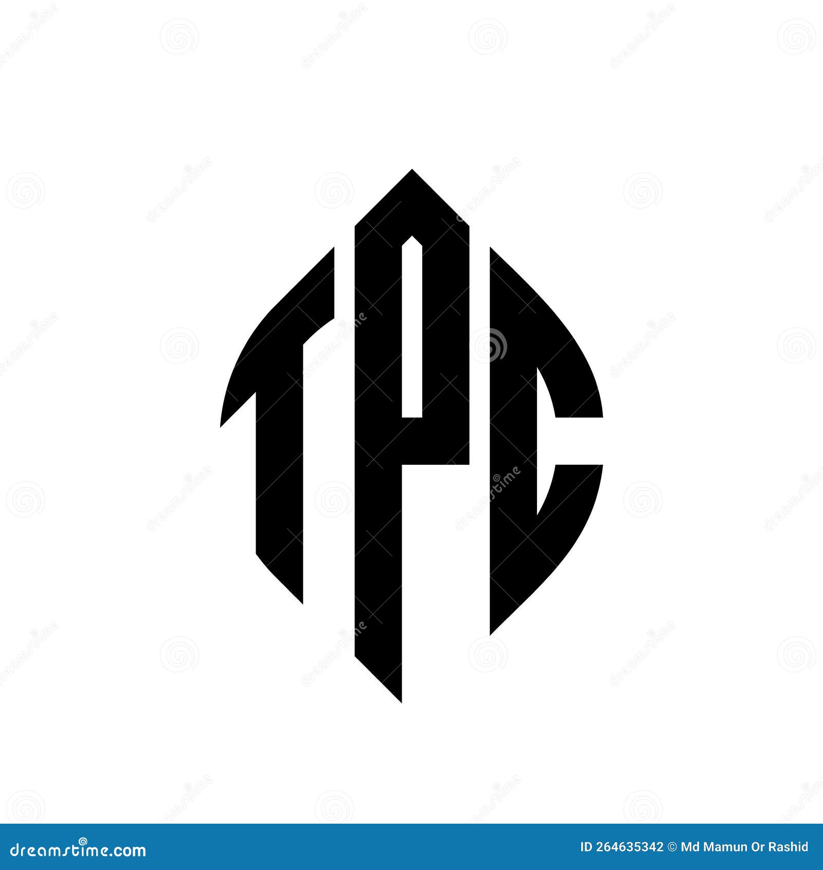 TPC Circle Letter Logo Design with Circle and Ellipse Shape. TPC ...