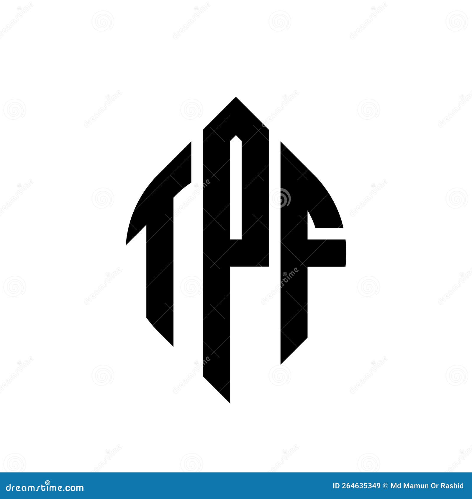 TPF Circle Letter Logo Design with Circle and Ellipse Shape. TPF ...