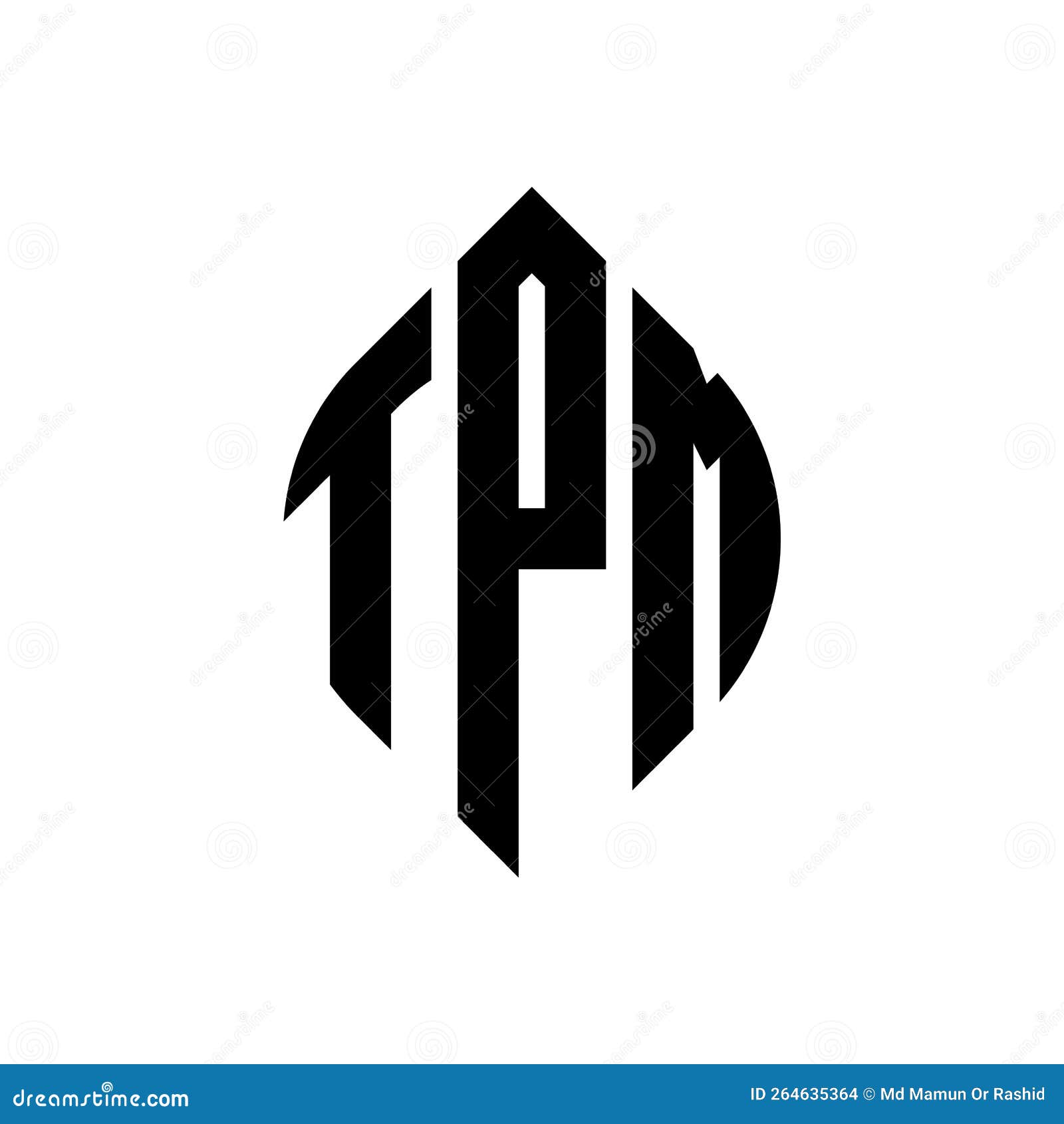 TPM Circle Letter Logo Design with Circle and Ellipse Shape. TPM ...