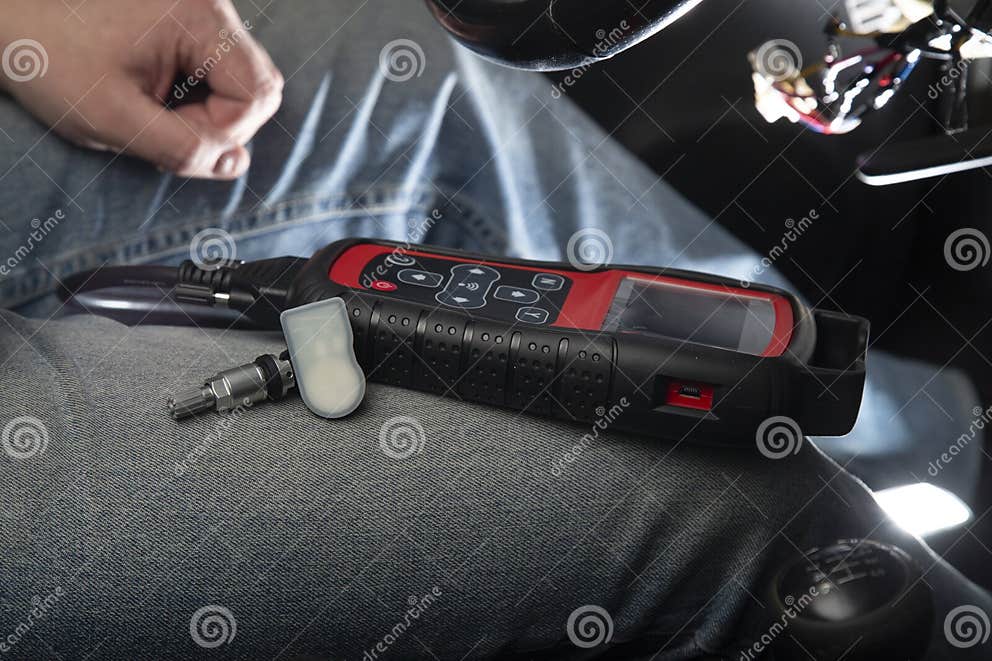 TPMS Sensor Programmer.Tire Pressure Sensors Stock Image - Image of ...