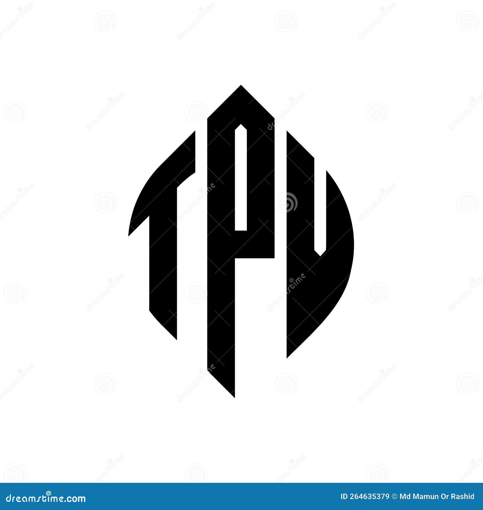 TPV Circle Letter Logo Design with Circle and Ellipse Shape. TPV ...