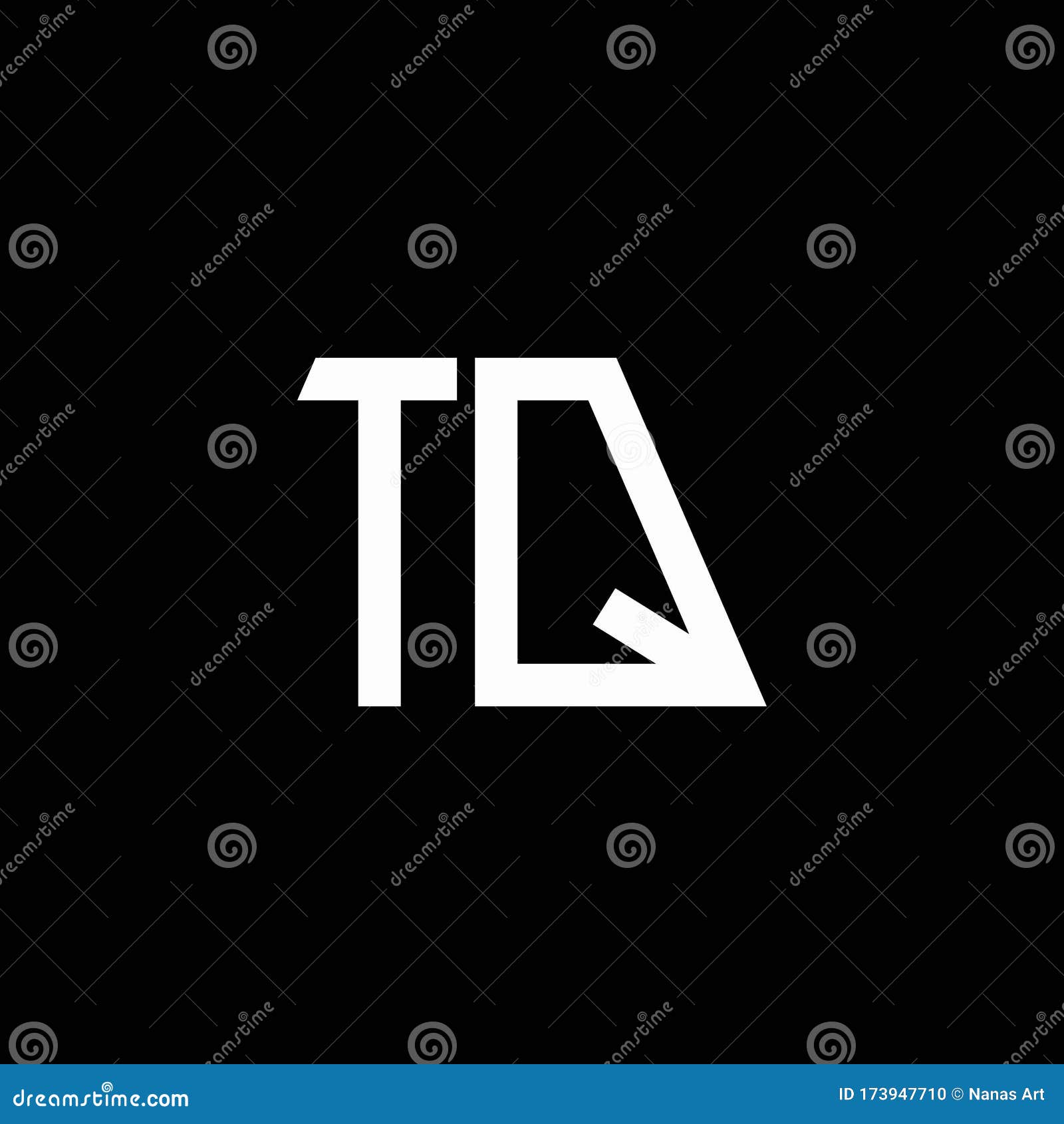 TQ Logo Abstract Monogram Isolated on Black Background Stock Vector ...