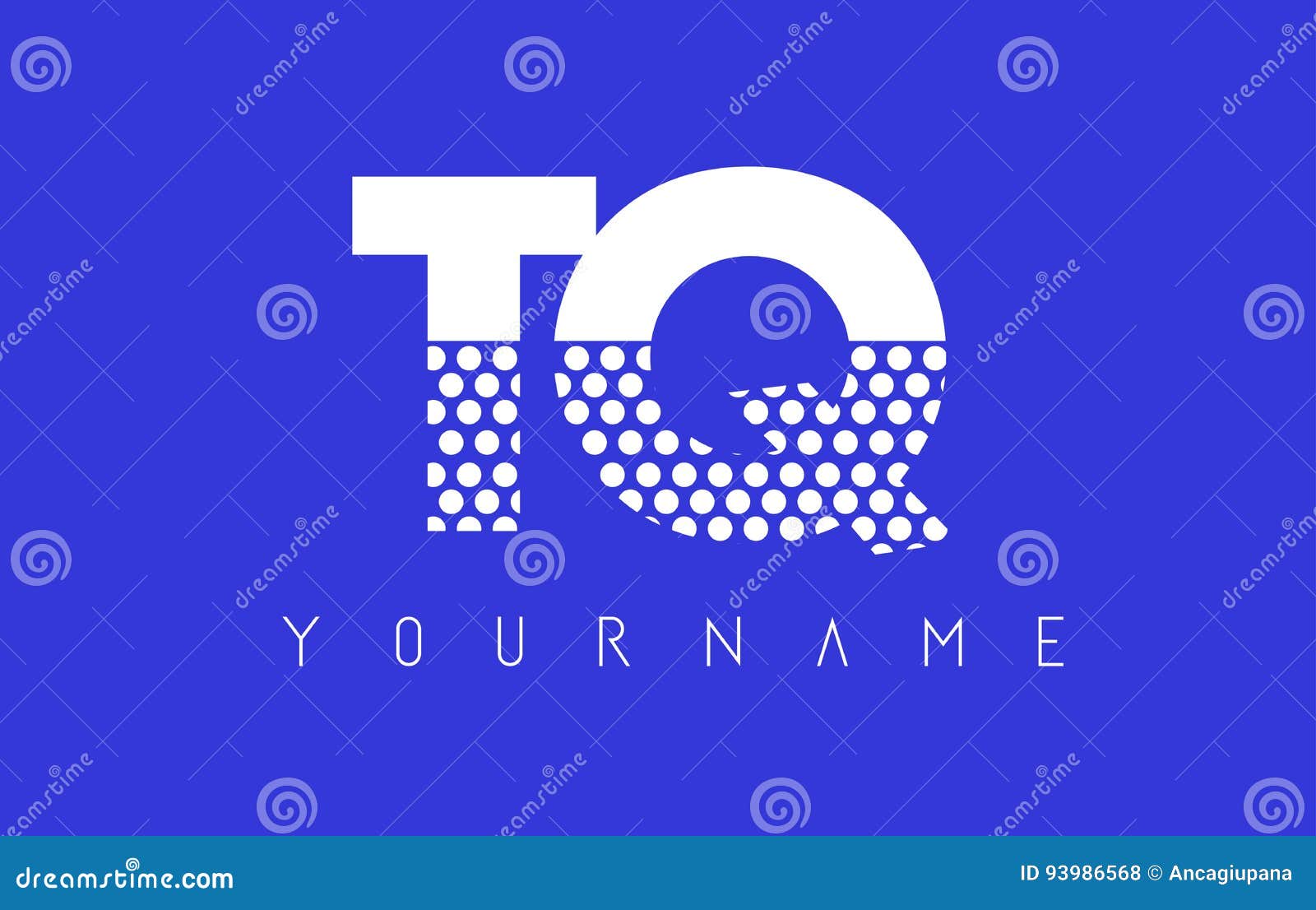 TQ T Q Dotted Letter Logo Design with Blue Background. Stock Vector ...