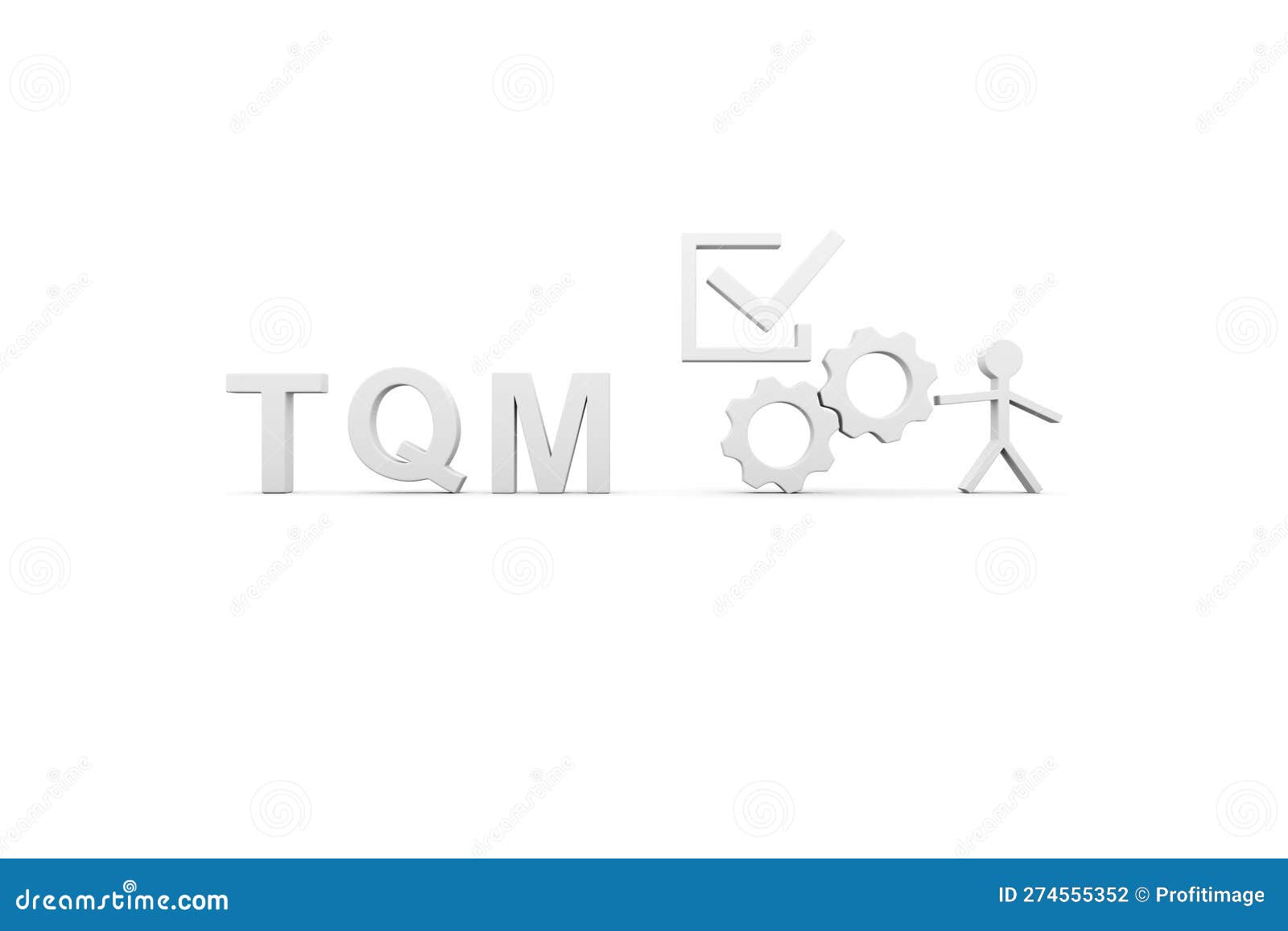 TQM Concept White Background 3d Stock Illustration - Illustration of ...