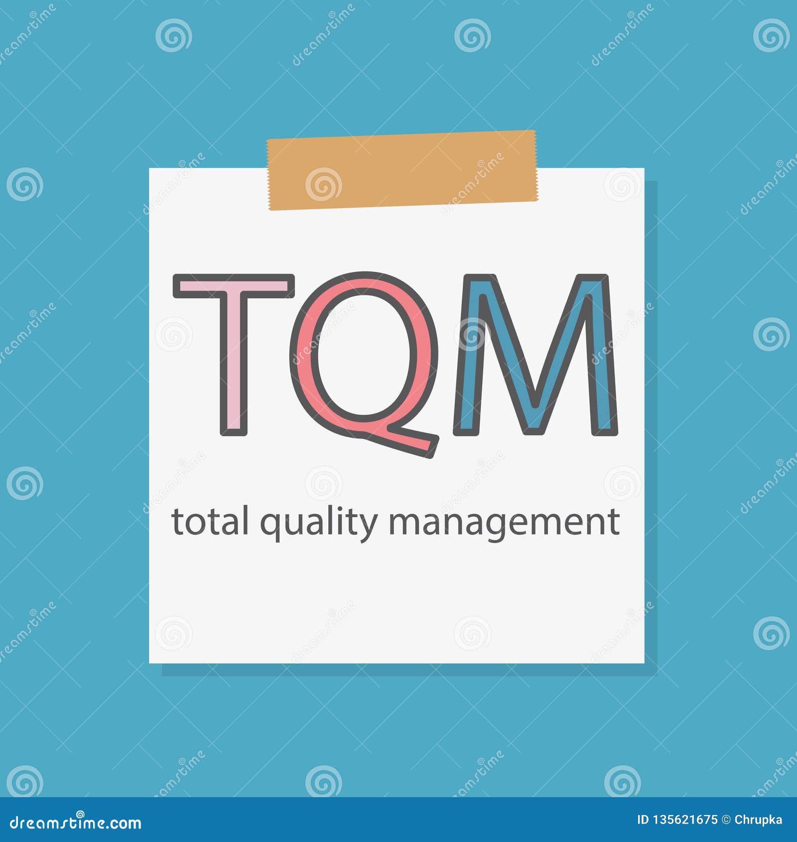 TQM Total Quality Management Written on a Notebook Paper Stock Vector ...