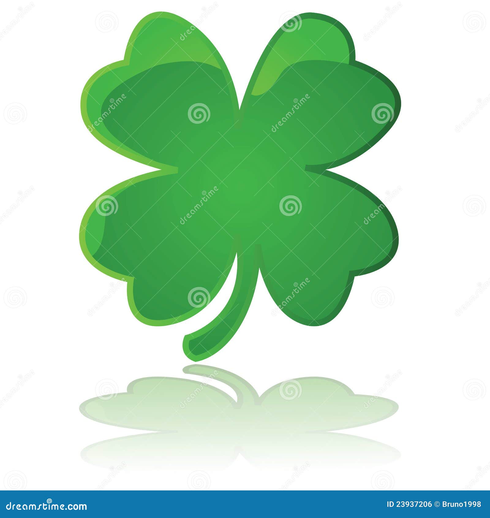 Trébol de 4 hojas ilustración del vector. Ilustración de planta - 23937206