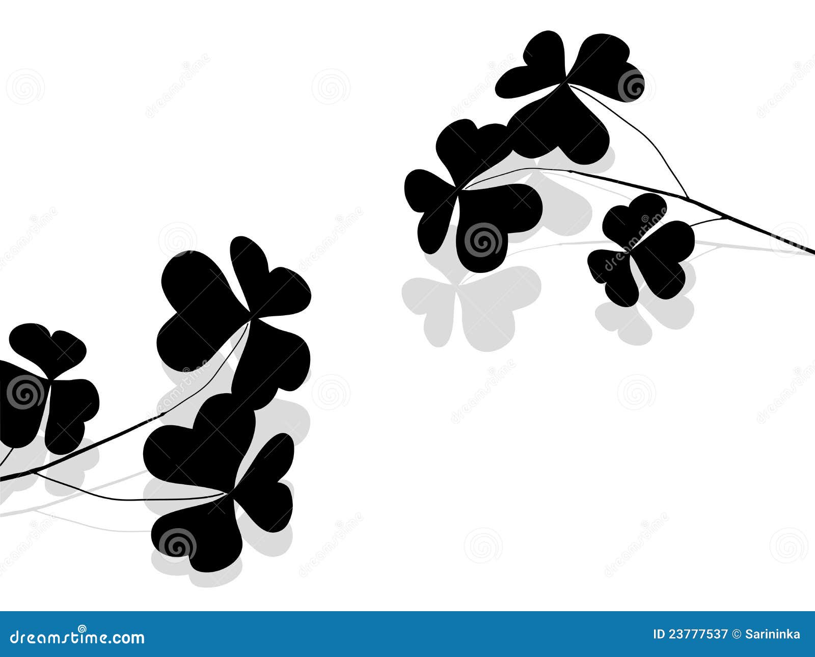 Trébol negro ilustración del vector. Ilustración de vector - 23777537