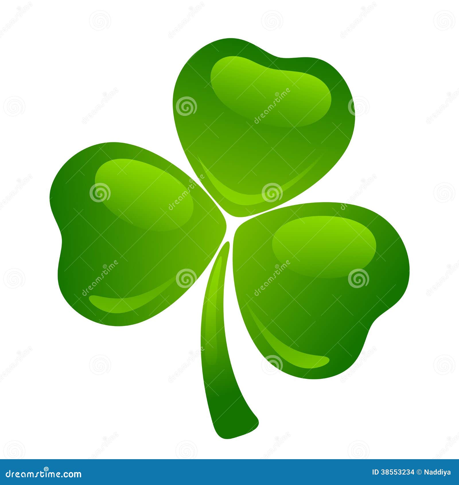 Trébol verde. ilustración del vector. Ilustración de suerte - 38553234