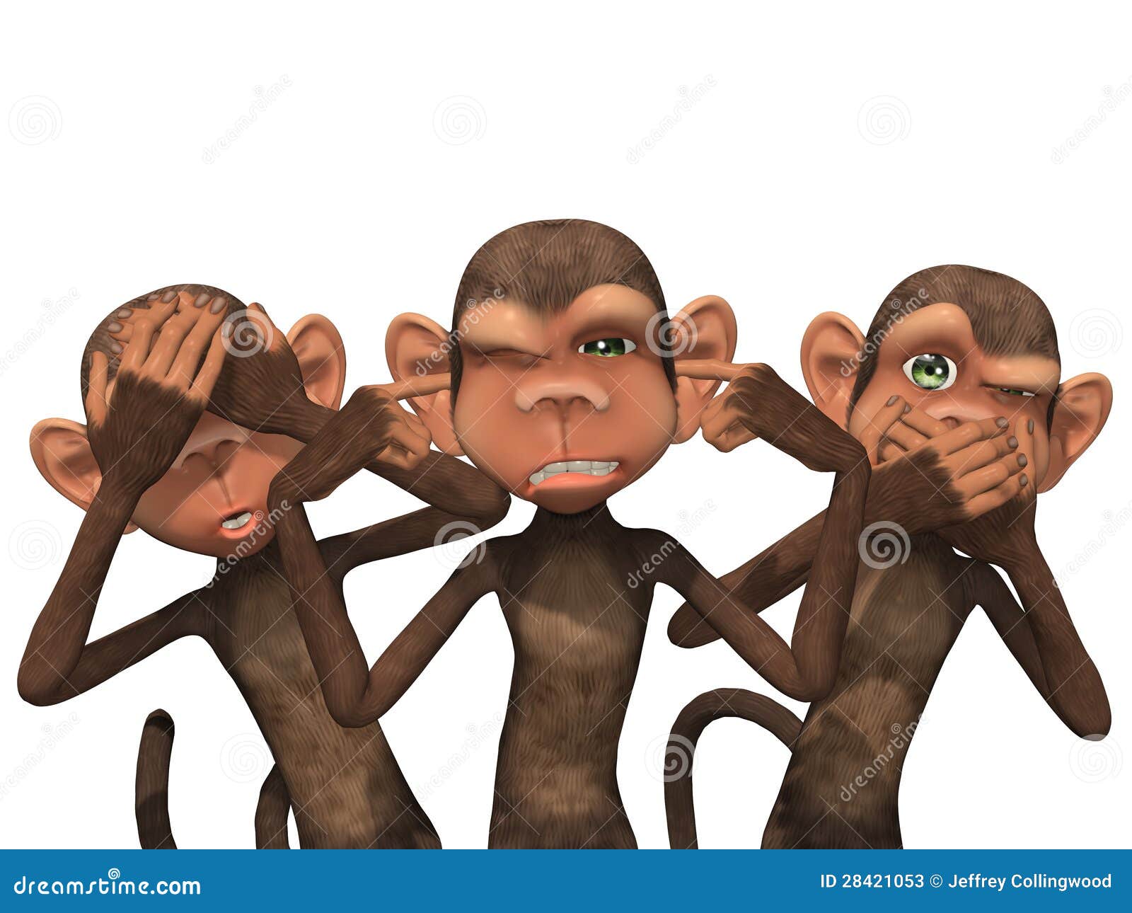 Três macacos sábios ilustração stock. Ilustração de tampa - 28421053