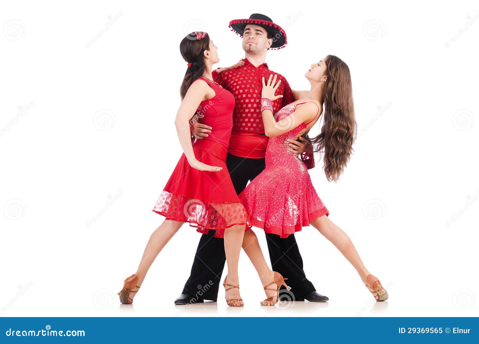 Trío De Los Bailarines Aislados Imagen de archivo - Imagen de danza ...